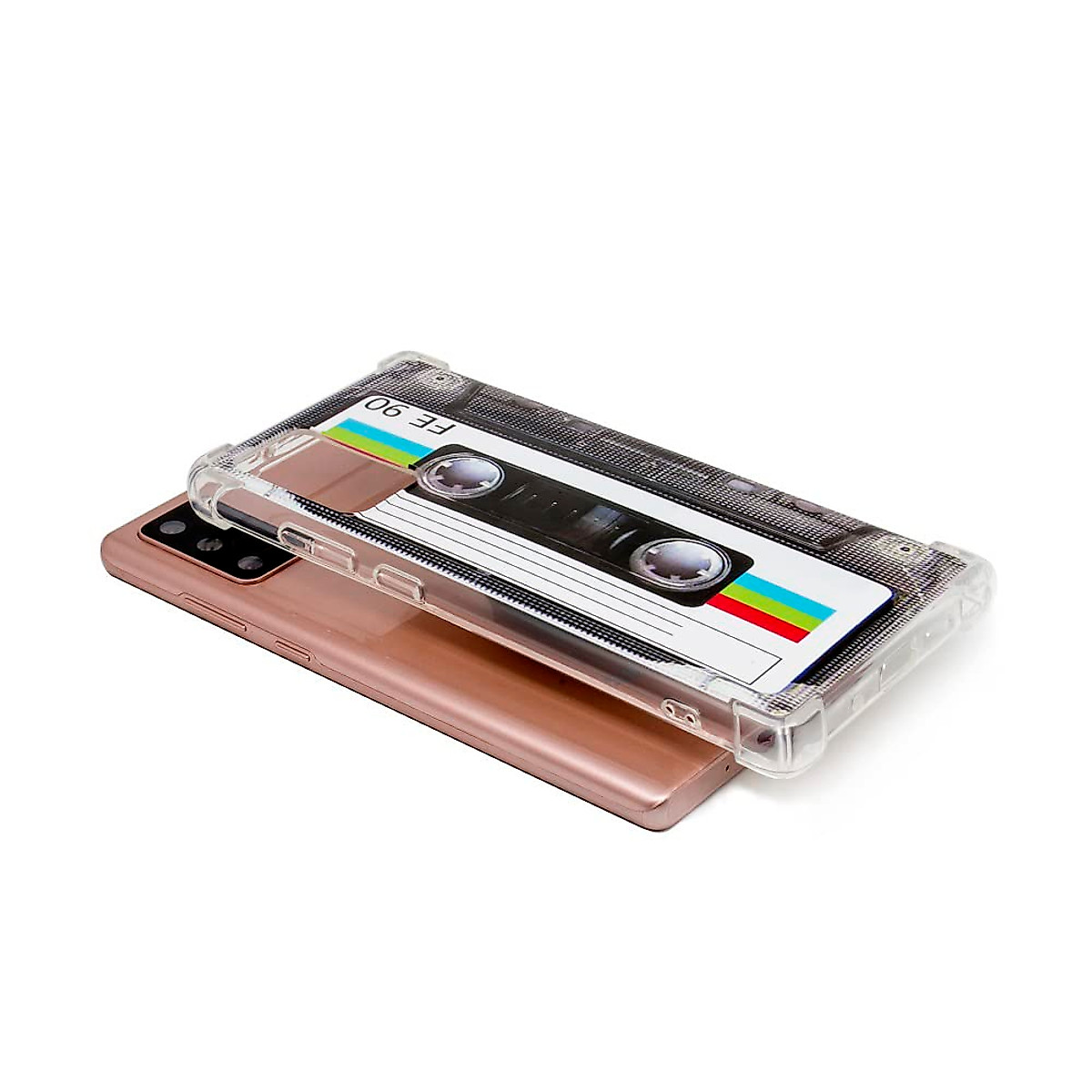 FAteamll Case for Galaxy Note 20,with Reinforced Corners TPU Soft Bumper Retro Cassette Tape Case Compatible with Samsung Galaxy Note 20