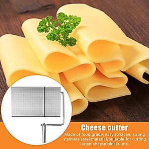 QWLWBU Stainless Steel Cheese Slicer Cutter Multipurpose Cheese Slicer Food Cutter with 6 Replacement-wires Cheese Cutter Board with Accurate Size Scale Cheese Cutter(COLOR:silver)