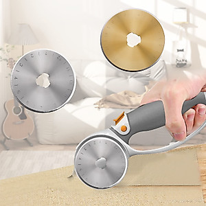 16 Pack 45mm Rotary Cutter Blades, Olfa, Replacement Rotary Blade, Designed for Handcrafting, Art, DIYs, Crafts, Quilting, Scrapbooking, Sewing (8 in Silver Color, 8 in Titanium Plating)