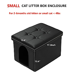 MEEXPAWS Cat Litter Box Enclosure Furniture Hidden for Small Cat, Cat Washroom Bench Cabinet |16 x 12x13 in| Dog Proof | Waterproof Inside | Easy Clean Assembly | Odor Control | Litter Box Not Include
