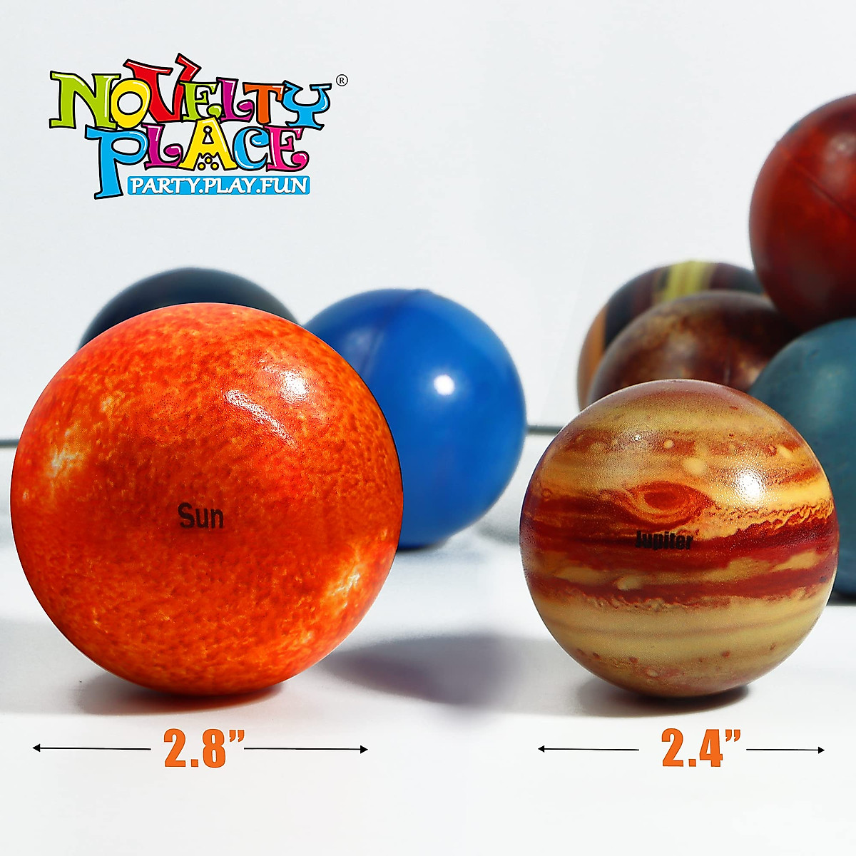 Novelty Place Solar System Stress Balls - 10 Pcs Anti-Stress Planetary Balls for Kids and Adults – Relaxation Gadgets, Fidget Toys, Astronomy Gifts, Space Theme Party Favor, Carnival Prizes