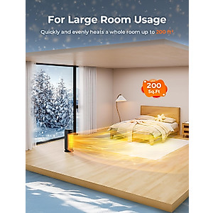 Space Heater, 1500W Space Heaters Efficient Heating with LED Display, 1-24H Timer, ECO, Multiple Protection, 60° Oscillating Portable Heater Quiet Heating for Garage Home Office Indoor Use