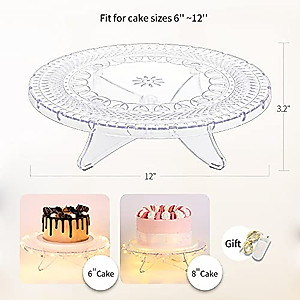 NWK Crystal Clear Cake Stand with Light Strings 5 Piece Perfect for Wedding Birthday Baby Shower Party Clear