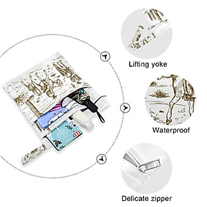 Kigai 2PCS Western Desert Cowboys Wet Dry Bags for Cloth Diaper Waterproof Swimsuits Bag with Handle Wristlet for Travel Beach Pouch