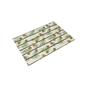 Christmas Outdoor Rugs for 6'x9' Patios Clearance, RV Camping Mat Rug Portable Outside Rug Indoor Outdoor Area Rug Mat for Beach Deck Pool Farmhouse Pine Leaves Cone Stripe