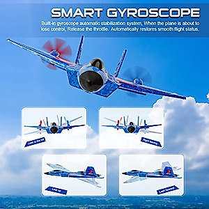 RC Plane, F22 RC Airplane Fighter Ready to Fly, 2.4Ghz 2 Channel Remote Control Plane, RC Airplanes Toy for Boys Girls Kids Beginners