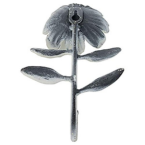 Foreside Home & Garden White Rustic Antique Flower Decorative Metal Wall Hook