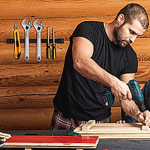 12 Pack 14 Inch Magnetic Tool Holder Racks Magnetic Tool Holder Strip Metal Tool Organizer Bar with Mounting Screws Heavy Duty Magnetic Space Saving Tool Organizer Bar for Garage, Workshop, Kitchen