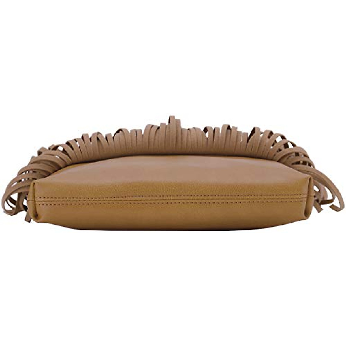 B BRENTANO Vegan Fringed Crossbody Bag with Studs (Mustard)