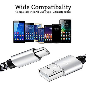 QQLIKE USB Type c Cable, 5 Pack (6FT) Nylon Braided USB C Cable 3A Fast Charging Cord for Samsung Galaxy S9 S8 Note 9 Note 8 Galaxy Note 20 10 S21 S20 S10 Plus C Cord Type C Cable