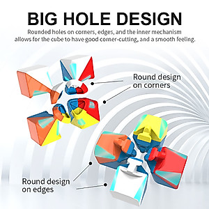UUWEI 3x3x3 Speed Cube,Stickerless Magic Cube, Smooth Turning Puzzle Box with Anti-Sticky Design, The Most Educational Toy to Effectively Improve Your Child's Concentration and responsiveness