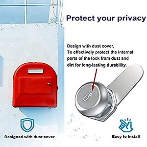 PRIZOM 6 Pcs Mailbox Lock, 5/8Inch Cabinet Locks and Cam Locks for Toolbox Keyed Alike, Secure Drawer and File Cabinet