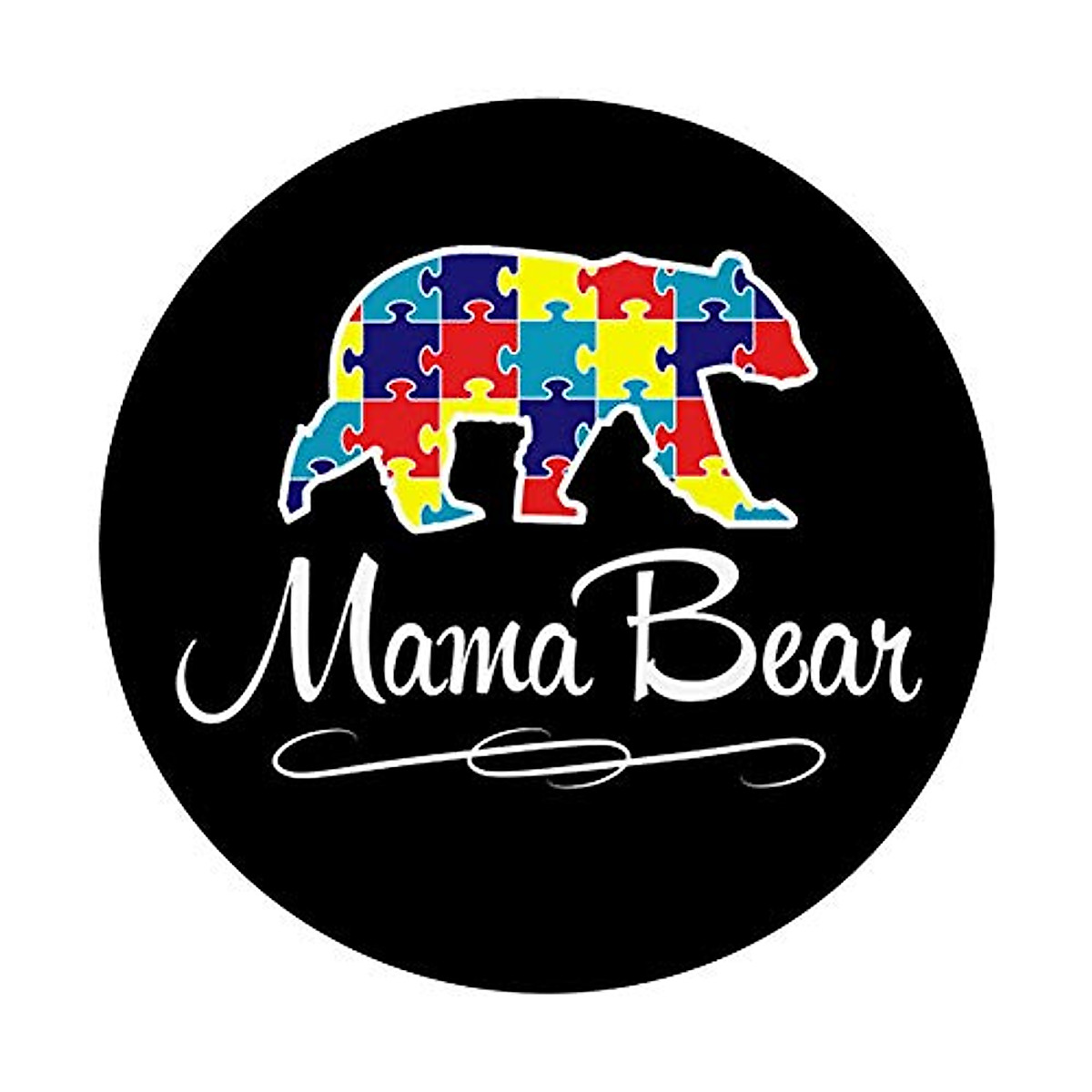 Autism Awareness Puzzle Mama Bear PopSockets PopGrip: Swappable Grip for Phones & Tablets