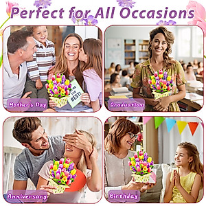 GREETING ART Pop Up Flower Cards,Tulips Bouquet Card,9.2inch Flower Bouquet 3D Popup Greeting Cards,Birthday Card for Women, Teacher Appreciation Gifts, Graduation Gifts,Thank You,Anniversary Card