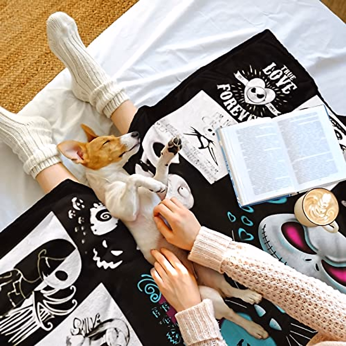 WCZARE Christmas Jack Blanket, Flannel Throw 3D Printed Blankets Ultra Soft Light Comfortable Bedding for Sofa Room All Season 1-50"x40"