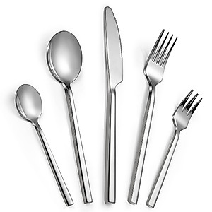 20-Piece Elegant Silverware Cutlery Set, Stainless Steel Utensils Service for 4, Mirror Polished and Dishwasher Safe