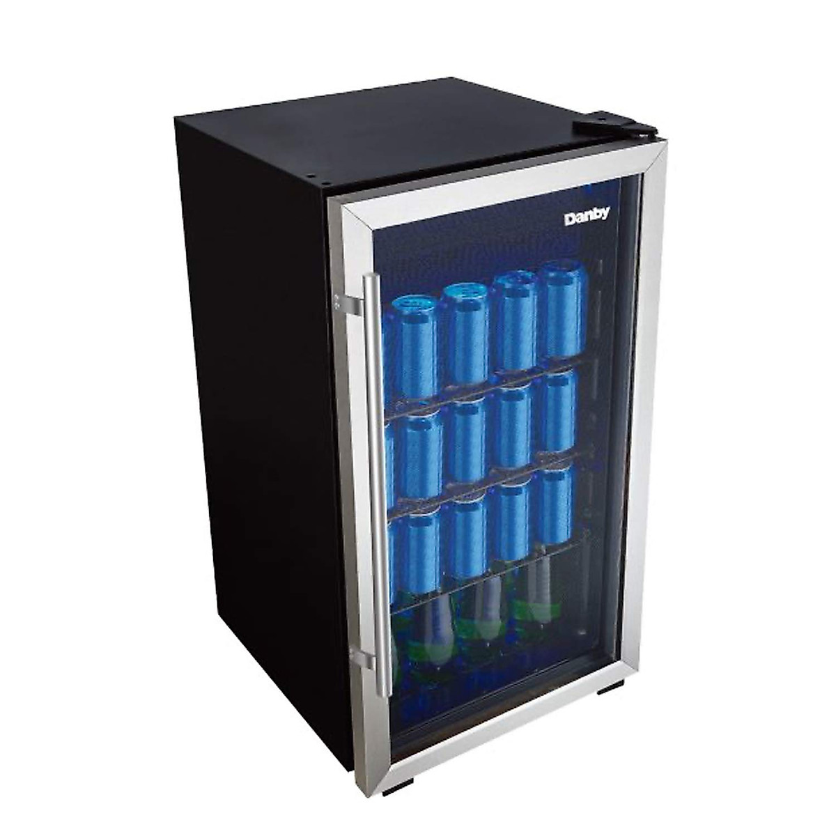 Danby DBC117A2BSSDD-6 18" Stainless Steel Beverage Center with 117 Can Capacity, 3.1 cu. ft. Capacity, Blue LED Lighting and Door Lock, in Stainless Steel