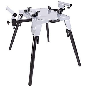 Evolution Power Tools 005-0002 Chop Saw Stand with Universal Fitting, Height Adjustable, 3M Extendable Arms & Supports Upto 225KG,Black/ Silver