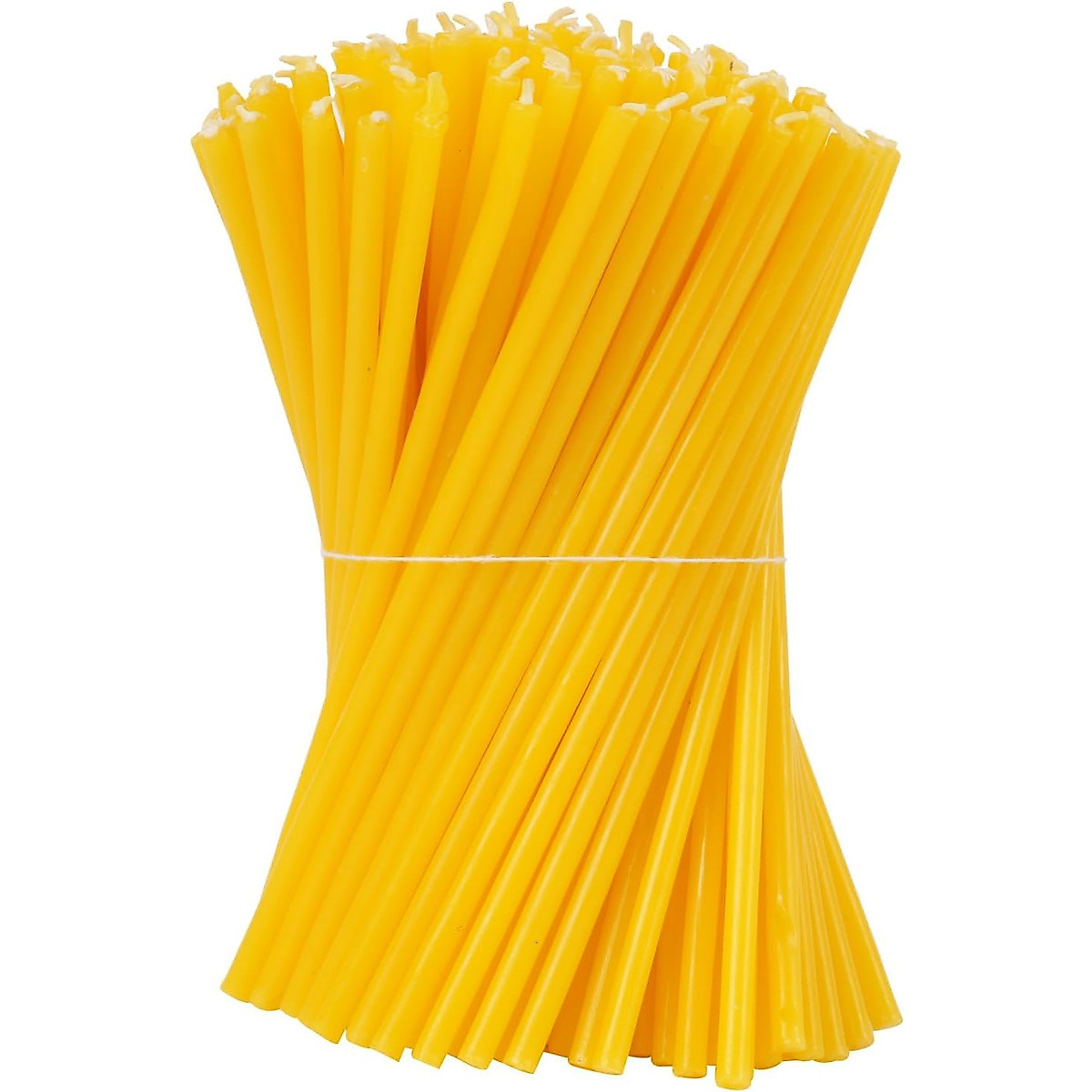 Kunrsug Beeswax Candles, No-Drip, Smoke-Less, 50 Pack Beeswax Taper Candles Church Prayers, Decorations, Birthday Celebrations, Each Candle Measures 6.3" in Height and Has A Diameter of 0.2"