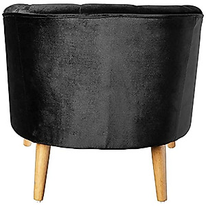 Christopher Knight Home Amaia Modern Velvet Club Chair, Black / Walnut