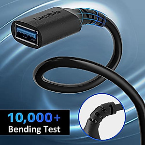 USB 3.0 Extension Cable 4 Feet (3 Pack), USB A Male to Female Cable (from 2ft to 100ft for Selection), 5Gbps Data Transfer Extender Cord for Printer, Keyboard, Mouse, Flash Drive, Hard Drive-4FT/3PK