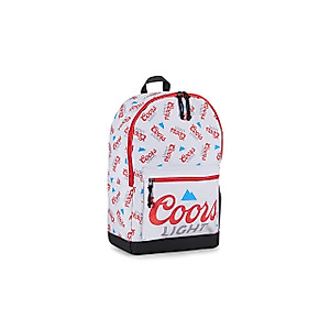 Coors Light Mens Allover Backpack As Cold As The Rockies Bookbag - The Mountains are Blue Knapsack for Men, Women, Adults (Grey)