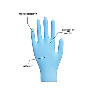 Care Plus NITRILECARE Blue Nitrile Exam Gloves, 100-Count S M L XL, 3 Mil, Clinic-Office-Daily, Medical, First-Aid, Clinics, Cooking, Cleaning, Puncture-Resistant (8FZ0003U)