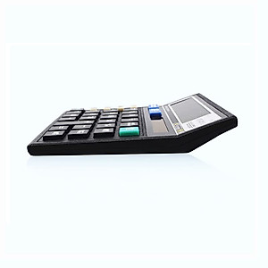MJWDP 12 Digit Desk Calculator Large Buttons Financial Business Accounting Tool Black Color Big Size