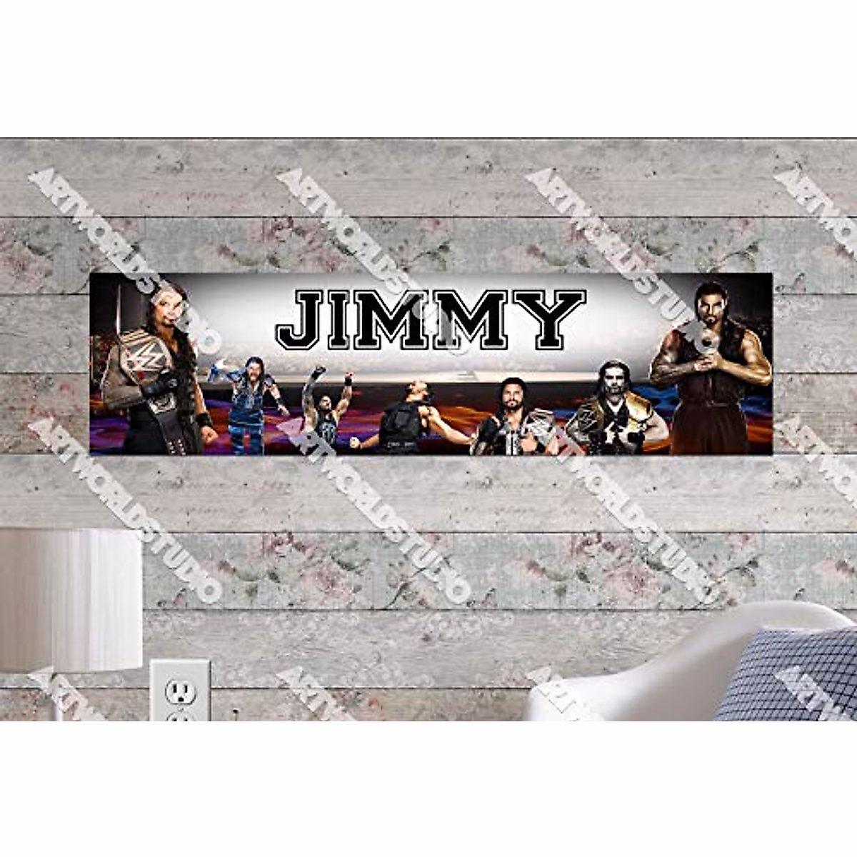 Roman Reigns - 8.5"x30" Personalized Name Poster, Customize Name Sign, Birthday Party Banner