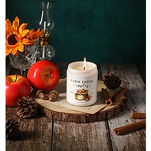 Thanksgiving Fall Scented Candles Set, 2 Pcs 7oz Pumpkin Spice and Apple Cider Candle, Thanksgiving Fall Candle Gifts for Women, Thanksgiving Table Centerpiece, Fall Decorations for Home