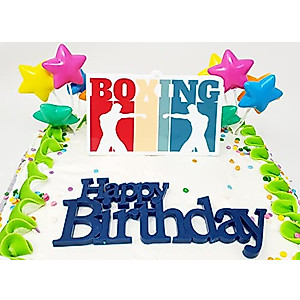 Boxing Themed 7 Piece Boxer Birthday Cake Topper Set