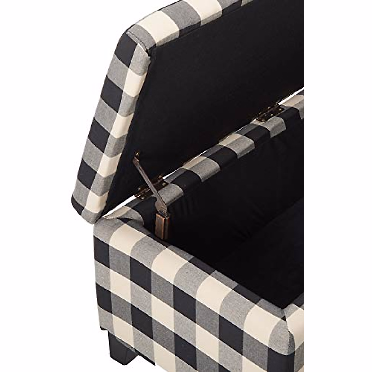 Christopher Knight Home Breanna Fabric Storage Ottoman, Black Checkerboard