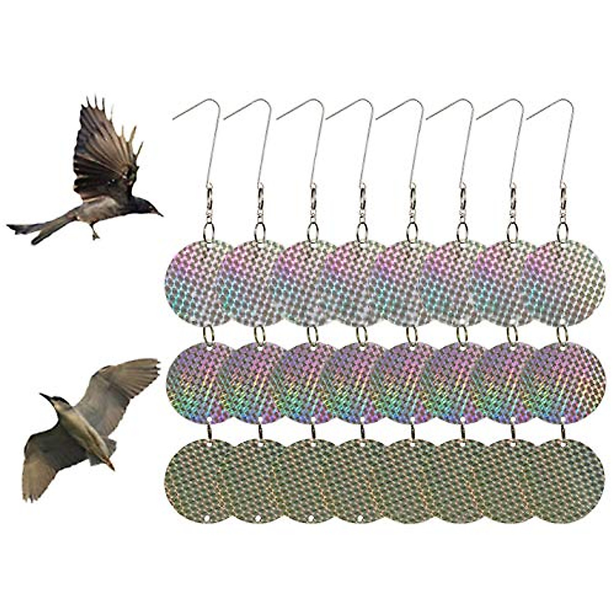 FIAMER Birds Bar Garden Farm Garden Bird Repeller Outdoor Multi-Purpose Courtyard Decoration Birds Reflective Shock Scare to Protect Grain Farmland Wind Sculptures & Spinners (8pcs)