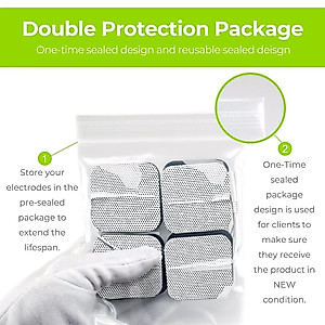 AUVON TENS Unit Replacement Pads Combination Set, 36 Packs 2 Sizes Electrodes for TENS Unit, Reusable and Latex Free Pigtail TENS Pads for Multiple Pain Relief (2mm Connector)