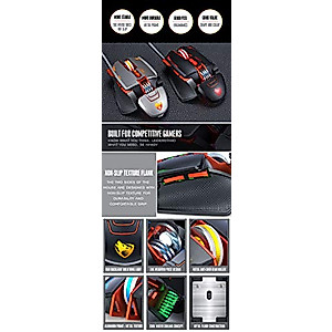 Shenligod Gaming Mouse Wired [3200 DPI] [Programmable] [Breathing Light] Ergonomic Game USB Computer Mice RGB Gamer Desktop Laptop PC Gaming Mouse,8 Buttons forWindows PC Gamers