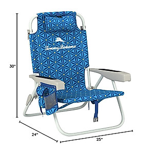 Tommy Bahama Backpack Cooler Beach Chairs - Blue Floral