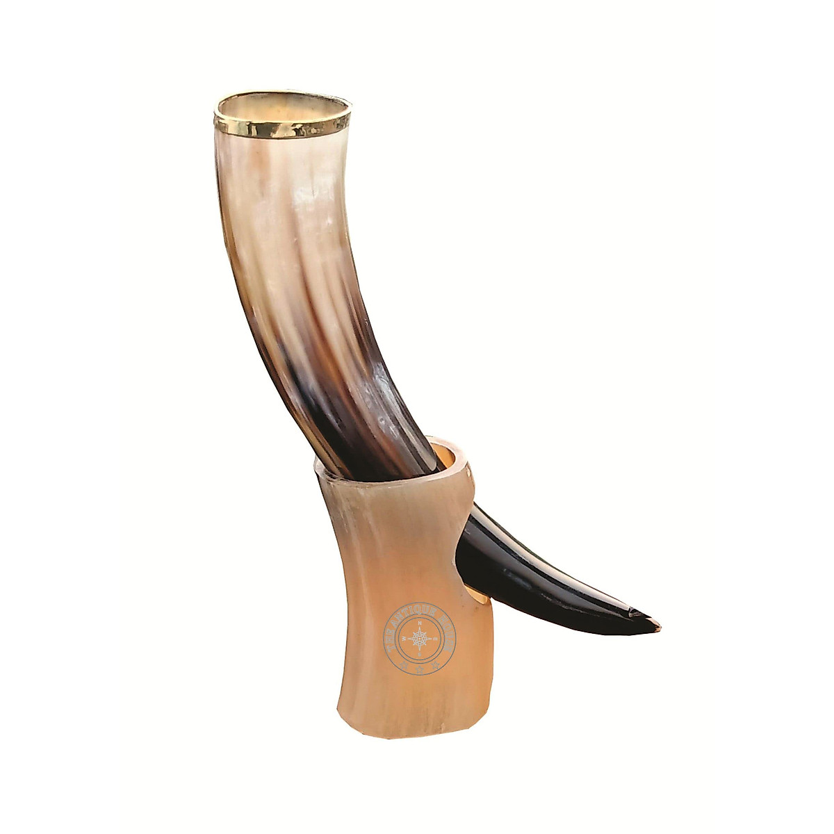 Real Ox Horn Drinking Horn Mug With Stand Viking Antique Style Beer Wine Mead Mug Gift