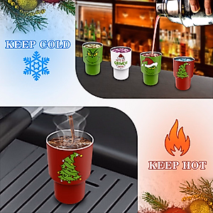 LSBIYUTEFO Mini Shot Glasses with Lids and Straws, 3 oz Cute Christmas Style Stainless Steel Insulated Sublimation Tumbler Cup for Drink Cocktail Bar Beach Party Gift (6 Packs)