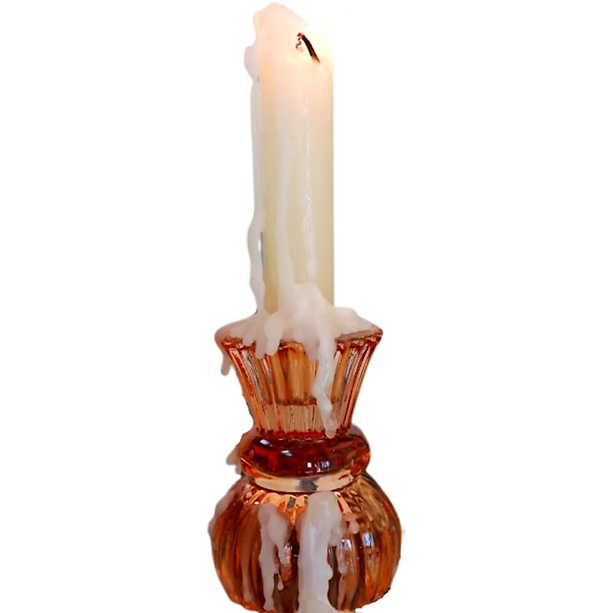 Candlestock Hippie Drippy Drip Candles - Pack of 6 Dripping Taper Candles - Wine Bottle Melting Candles (Ivory)