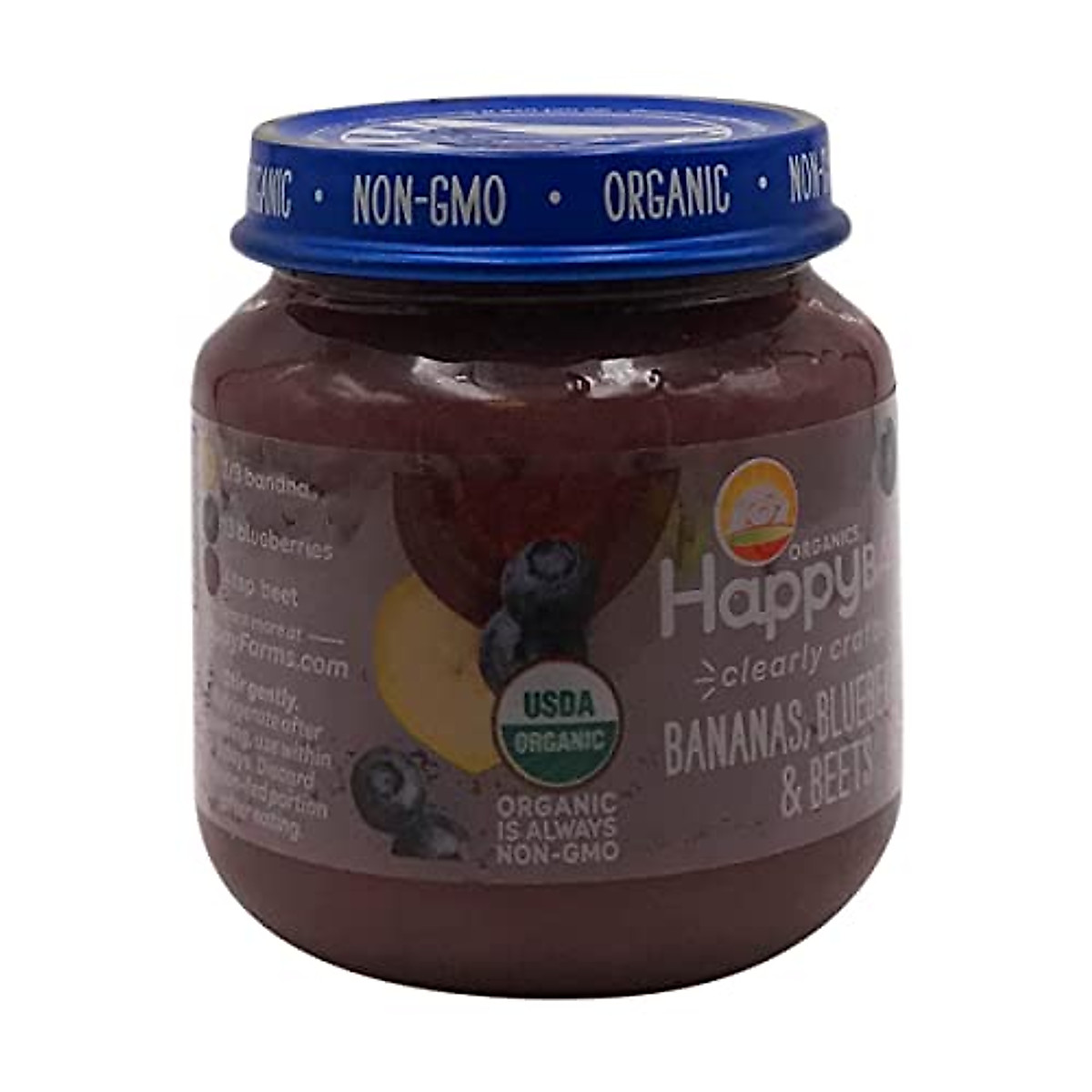 HAPPY BABY Organic Stage 2 Bna Blbry Beet Baby Food, 4 OZ