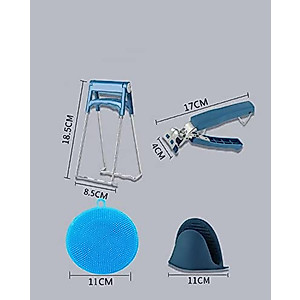 Kitchen Hot Plate Gripper,Anti scald disc holder，Tongs Silicone Gloves，Anti scalding pad-6 Pack High temperature resistant anti-skid bowl anti-skid stainless steel Avoid Scalding Kitchenware Set