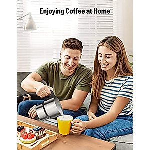 Paris Rhône Milk Frother and Steamer, 4 in 1 Detachable Milk Warmer, 500ML Hot Chocolate Maker and Electric Milk Heater, Food Grade Stainless Steel, Hot/Cold Foam Maker, Dishwasher Safe