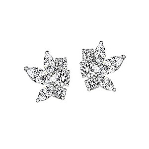 Michooyel Cluster Cubic Zirconia Stud Earrings Bridal Wedding Earrings Marquise Diamond Women's Earrings Brides Bridesmaid