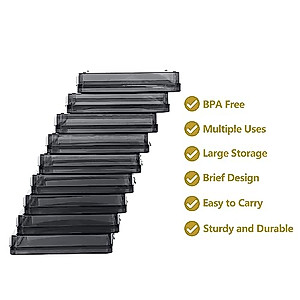 UP ARESI Photo Storage Box 5" x 7", 18 Inner Extra Large Photo Case Organizer Acid-Free Boxes Storage, Plastic Craft Storage Box with lids for Pictures Stickers Stamps Seeds (Black)