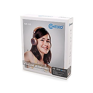Contixo KB-200 Premium Kids Headphones with Volume Limit Controls (Max 85dB), Bluetooth Wireless Headphones Over-The-Ear with Microphone (White) - Best Gift