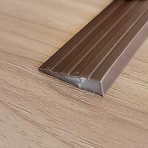 1cm Rise Non Slip Solid Rubber Portable Sill Scooters Ramp,In & Outdoor Doorway Threshold Ramps for Wheelchair,Home Entry.Bathroom Floor Tile threshold Transition Strip,Edge Trim Reducer Molding Brown