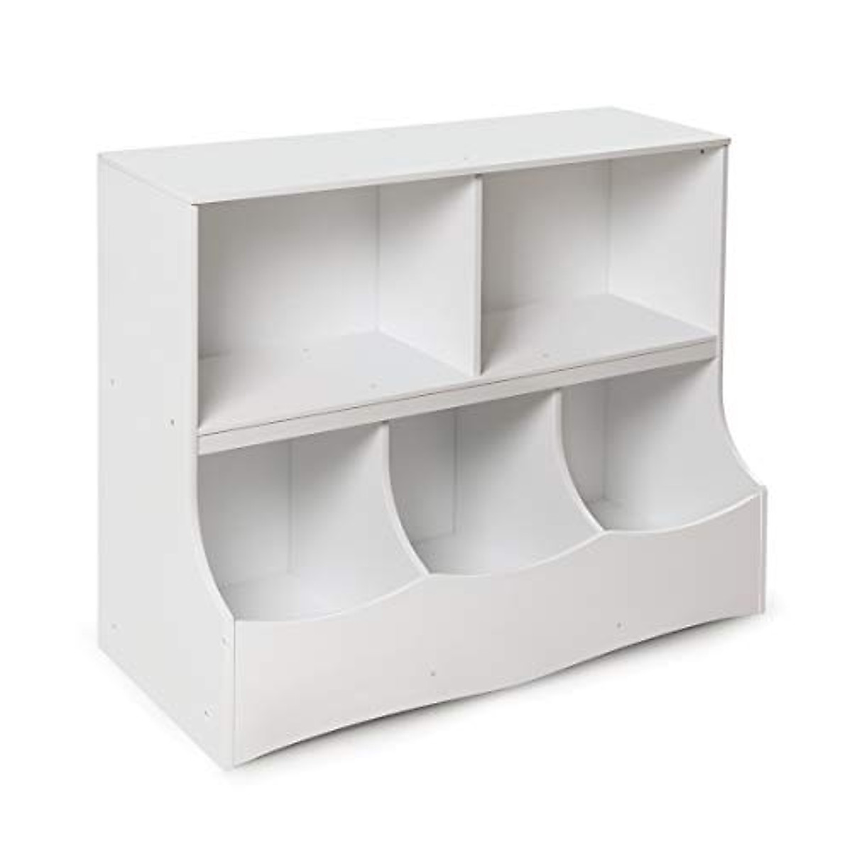 Multi-Bin Storage Organization 2 Shelf and 3 Bin Cubby Unit