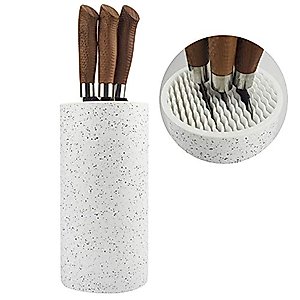 Universal Freedom Knife Storage Stand, Knife Block Holder without Knives, Resin Round Knife Holder, Space Saver Knife Organizer Slot to Protect Blades Detachable for Easy Cleaning