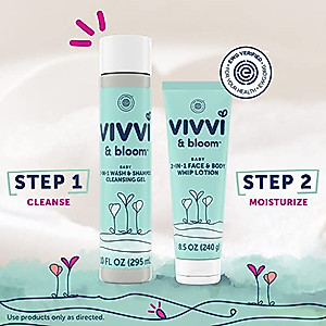 Vivvi & Bloom Gentle 2-in-1 Baby Wash & Shampoo Cleansing Gel, Leaves Sensitive Skin Feeling Healthy & Moisturized, Tear-Free, Formulated Without sulfates, paraben, and Dyes, 10 fl. Oz