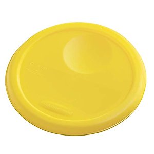 Rubbermaid Commercial Lid (Lid Only) for Round Food Storage Container, Fits 4 Qt. Containers, Yellow (FG572200YEL)
